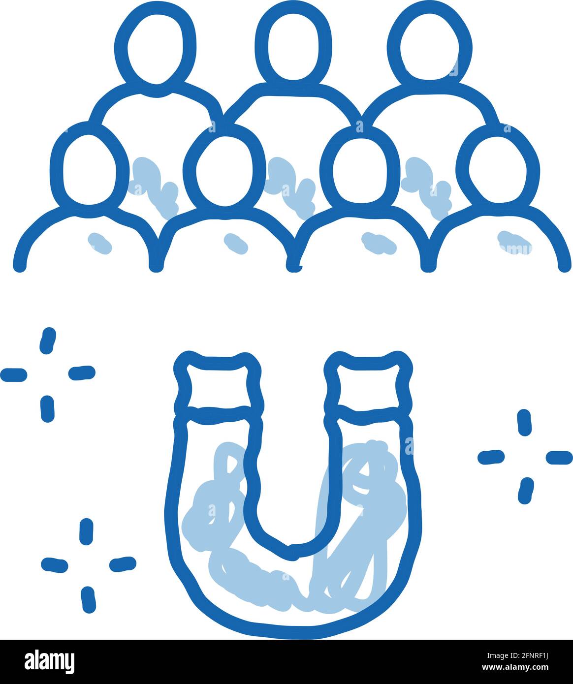people magnet doodle icon hand drawn illustration Stock Vector Image ...