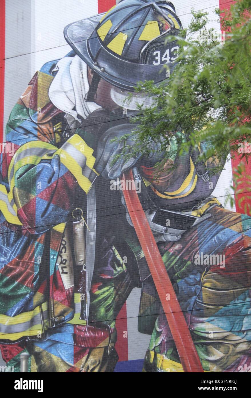 New York, USA. 18th May, 2021. (NEW) Graffiti of an exhausted New York ...