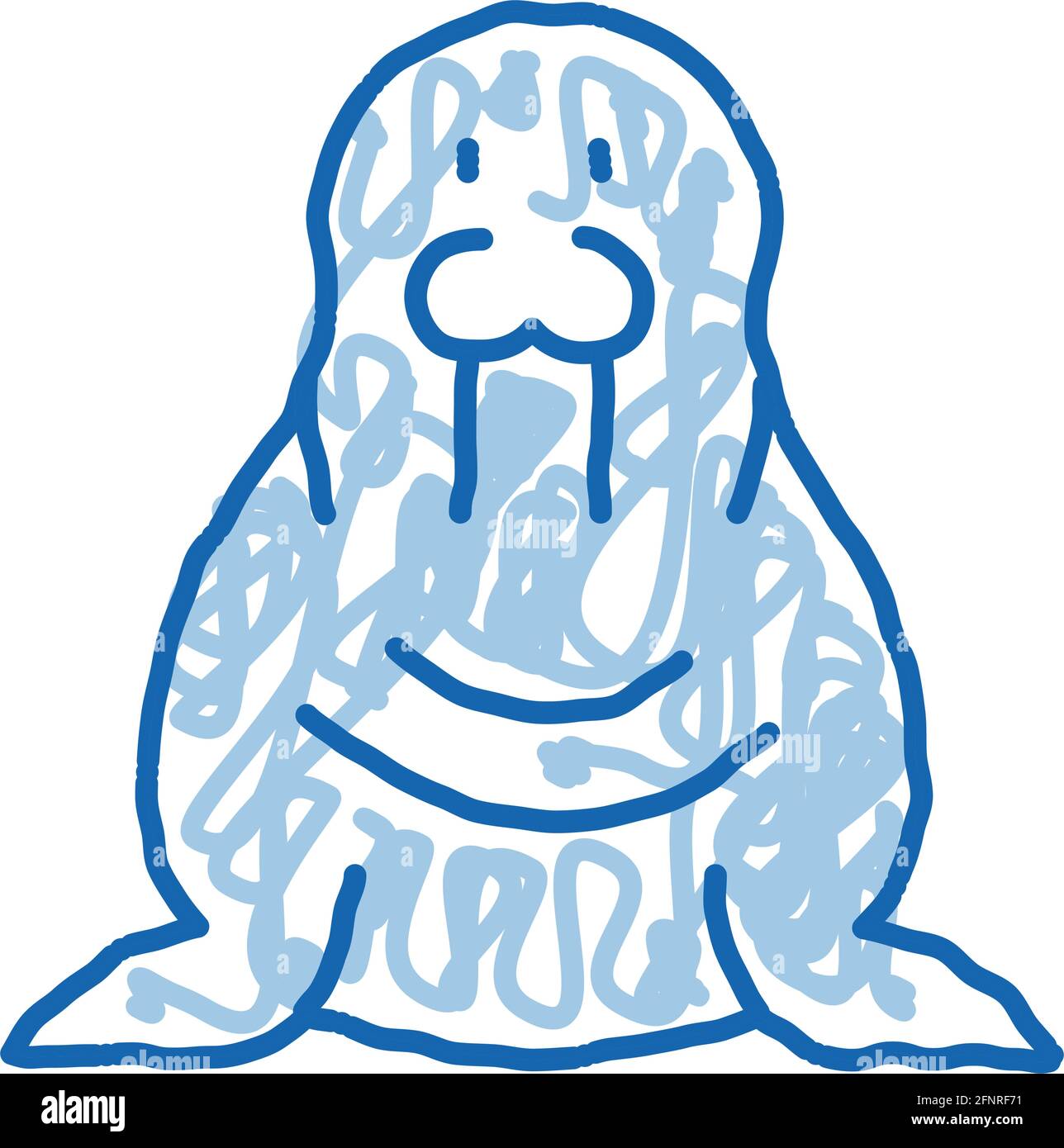 walrus animal doodle icon hand drawn illustration Stock Vector Image ...