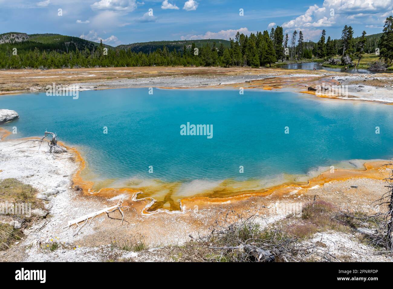 The Black Opal Springs in Yellowstone National Park, Wyoming Stock ...