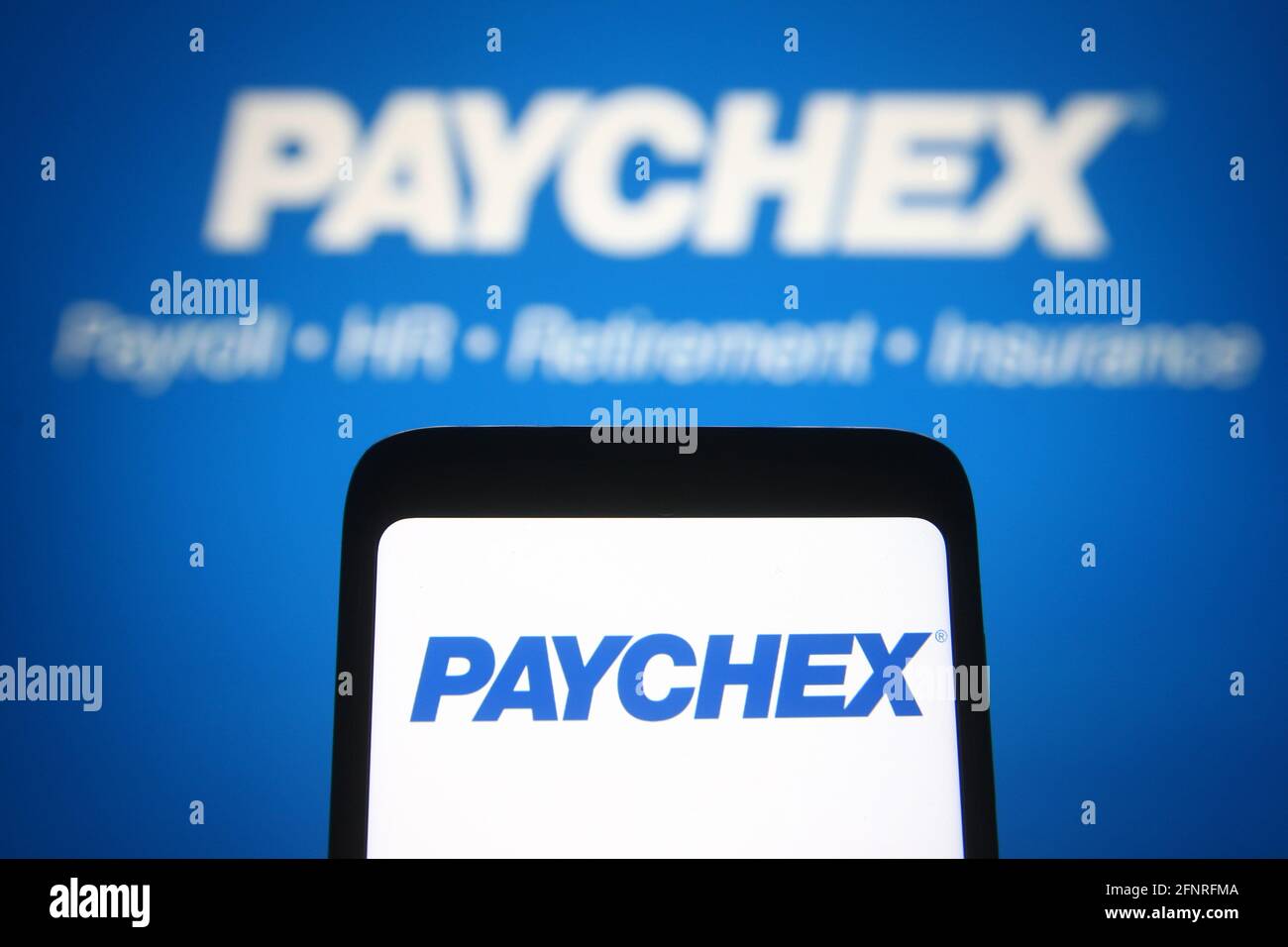 Ukraine. 19th May, 2021. In this photo illustration the Paychex logo is ...
