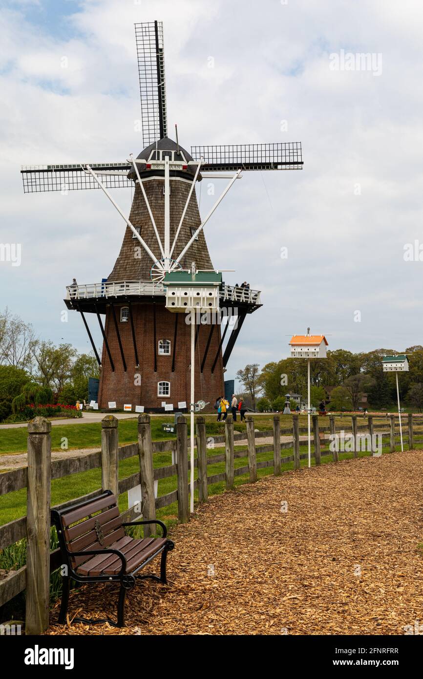 Windmill at Island Garden, Holland Michigan Stock Photo - Alamy