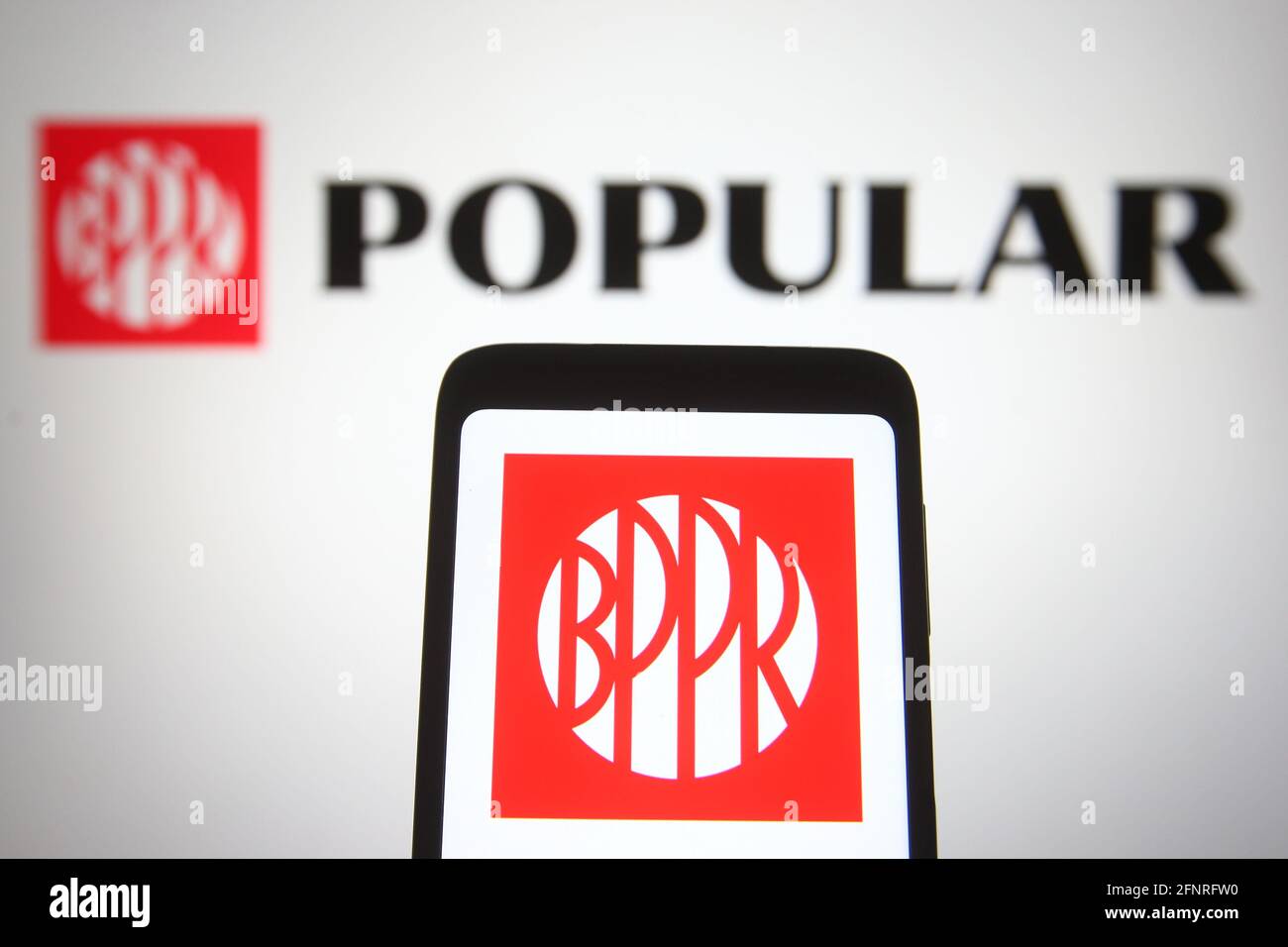 In this photo illustration the Popular, Inc. (Popular Bank, Banco ...
