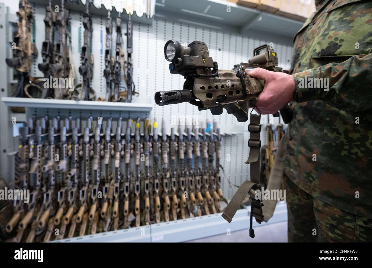 Calw, Germany. 10th May, 2021. A member of the support forces of the ...