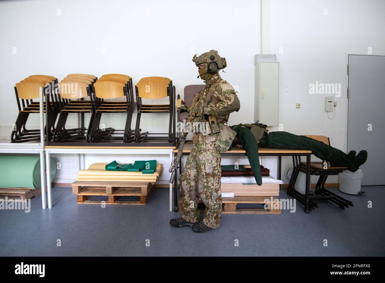 Calw, Germany. 10th May, 2021. A firearms instructor stands in a ...