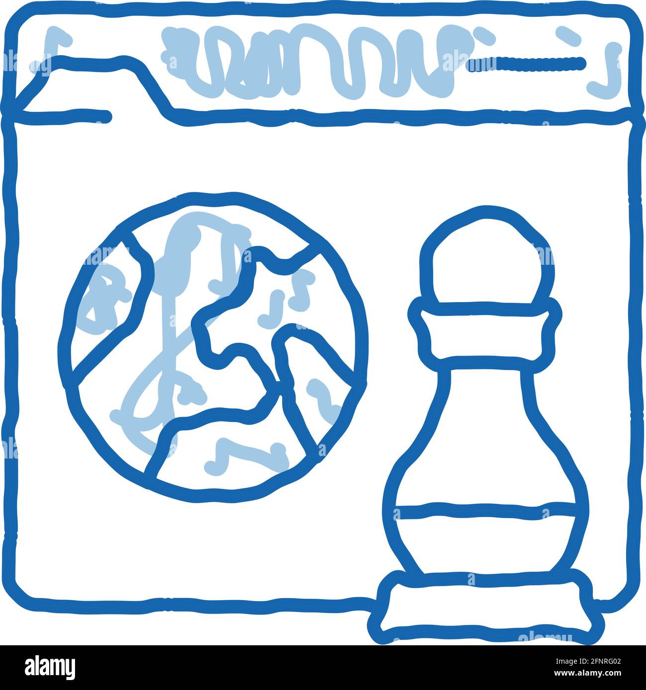 chess figure and earth on web site doodle icon hand drawn illustration ...