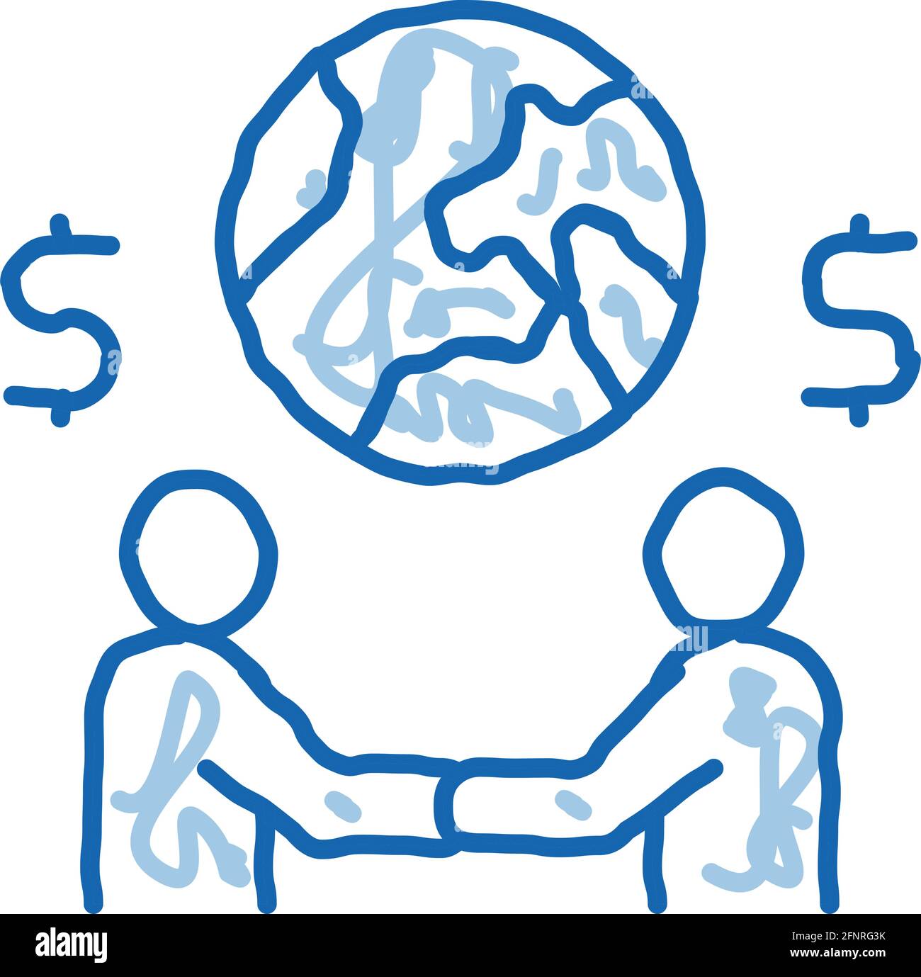 international partnership businessman handshake doodle icon hand drawn ...
