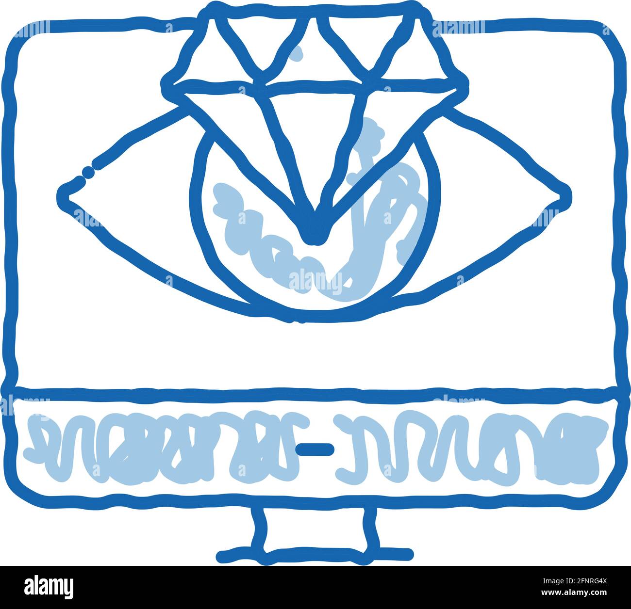 diamond vision computer screen doodle icon hand drawn illustration ...