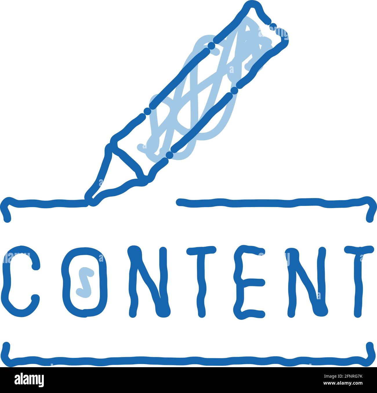 content writing doodle icon hand drawn illustration Stock Vector Image ...