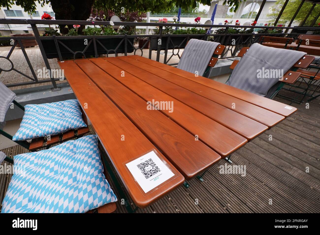 Berlin, Germany. 18th May, 2021. A QR code of the app Luca, with which ...