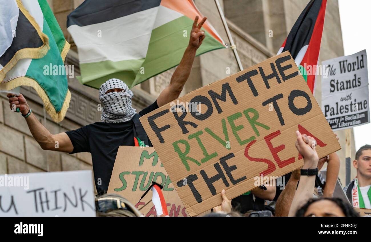 May 15, 2021, Copley Square, Boston, Massachusetts, USA: Pro Palestine ...