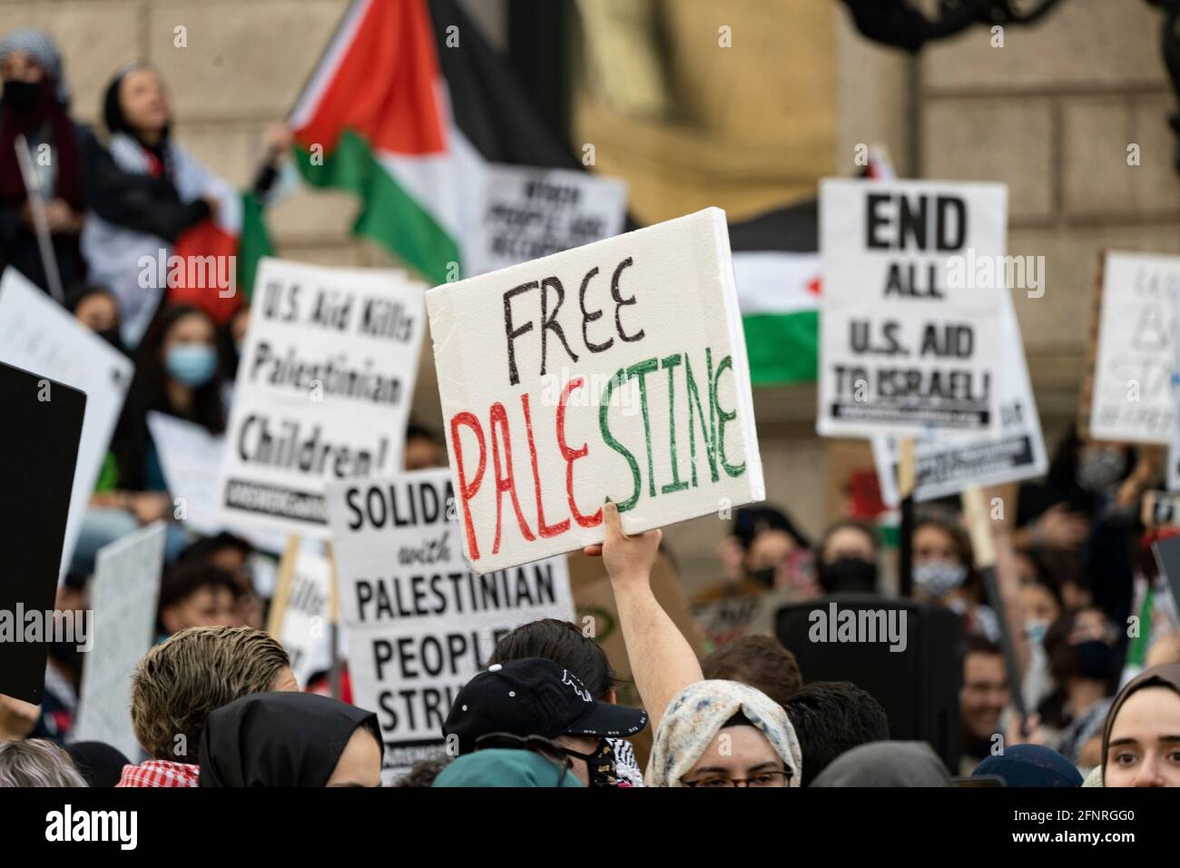 May 15, 2021, Copley Square, Boston, Massachusetts, USA: Pro Palestine ...