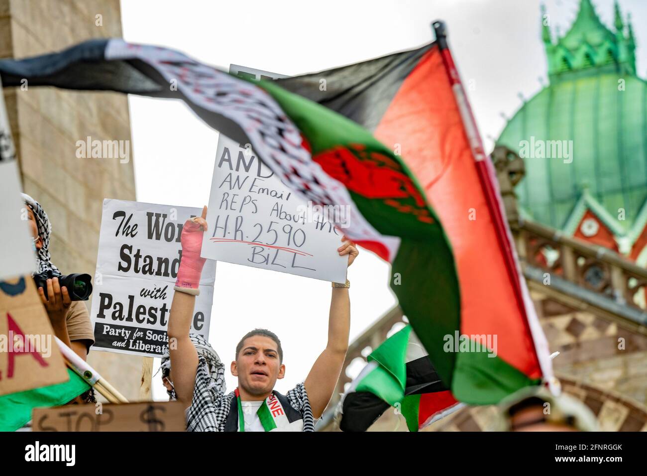 May 15, 2021, Copley Square, Boston, Massachusetts, USA: Pro Palestine ...