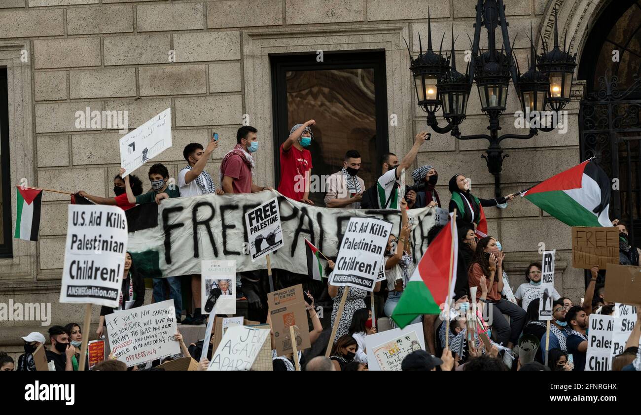 May 15, 2021, Copley Square, Boston, Massachusetts, USA: Pro Palestine ...
