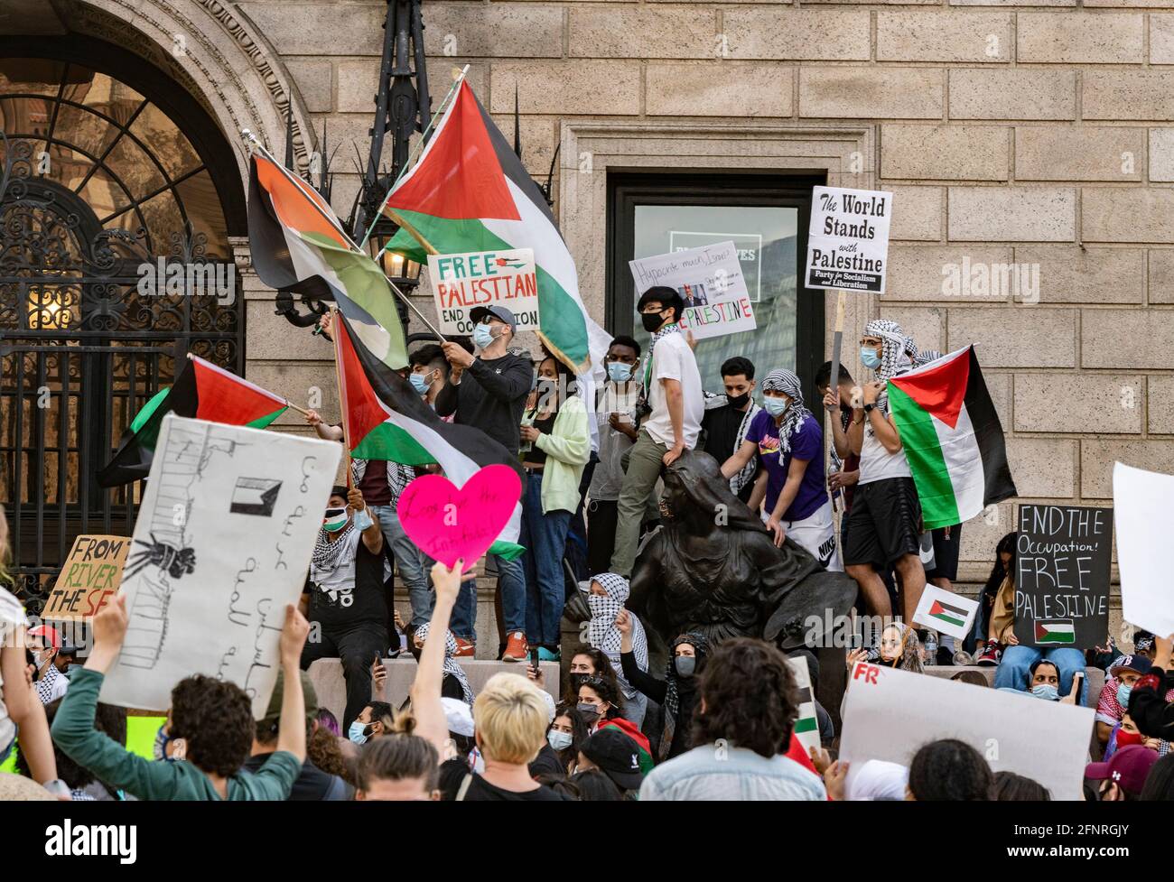 May 15, 2021, Copley Square, Boston, Massachusetts, USA: Pro Palestine ...