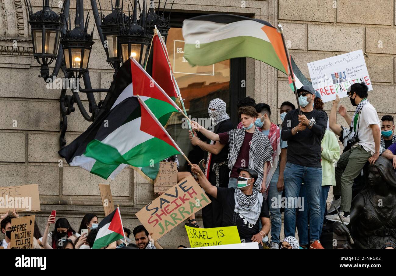 May 15, 2021, Copley Square, Boston, Massachusetts, USA: Pro Palestine ...