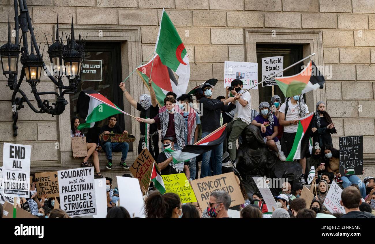 May 15, 2021, Copley Square, Boston, Massachusetts, USA: Pro Palestine ...