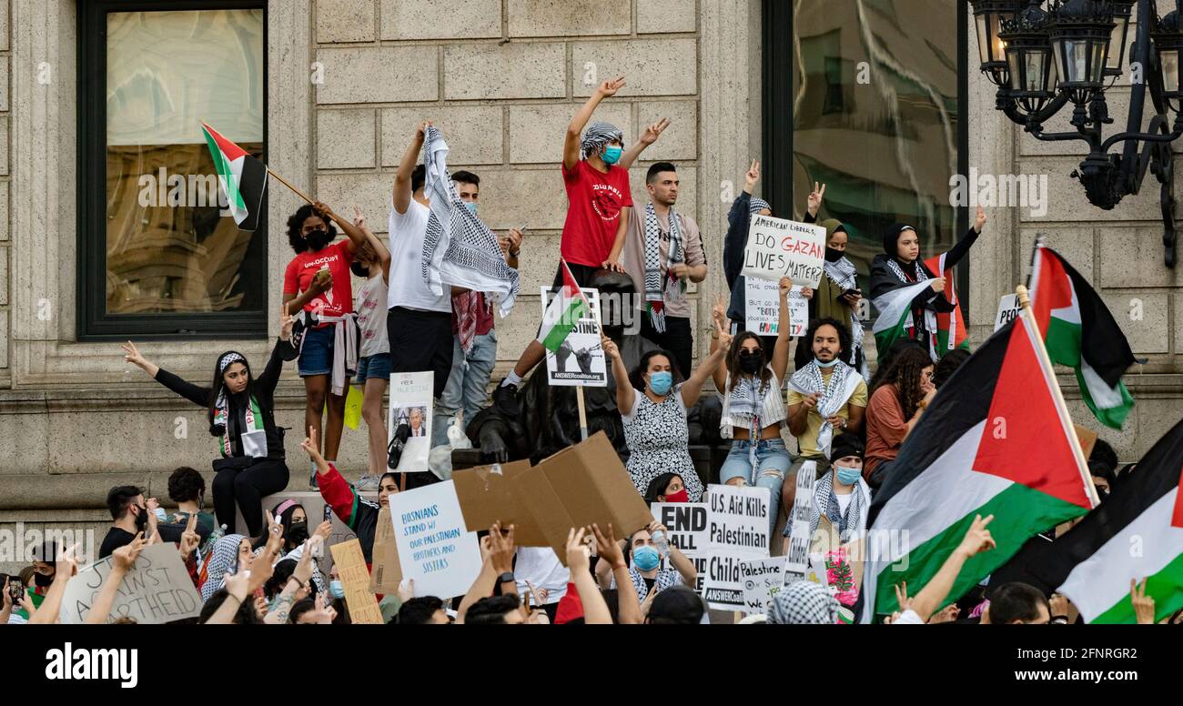 May 15, 2021, Copley Square, Boston, Massachusetts, USA: Pro Palestine ...