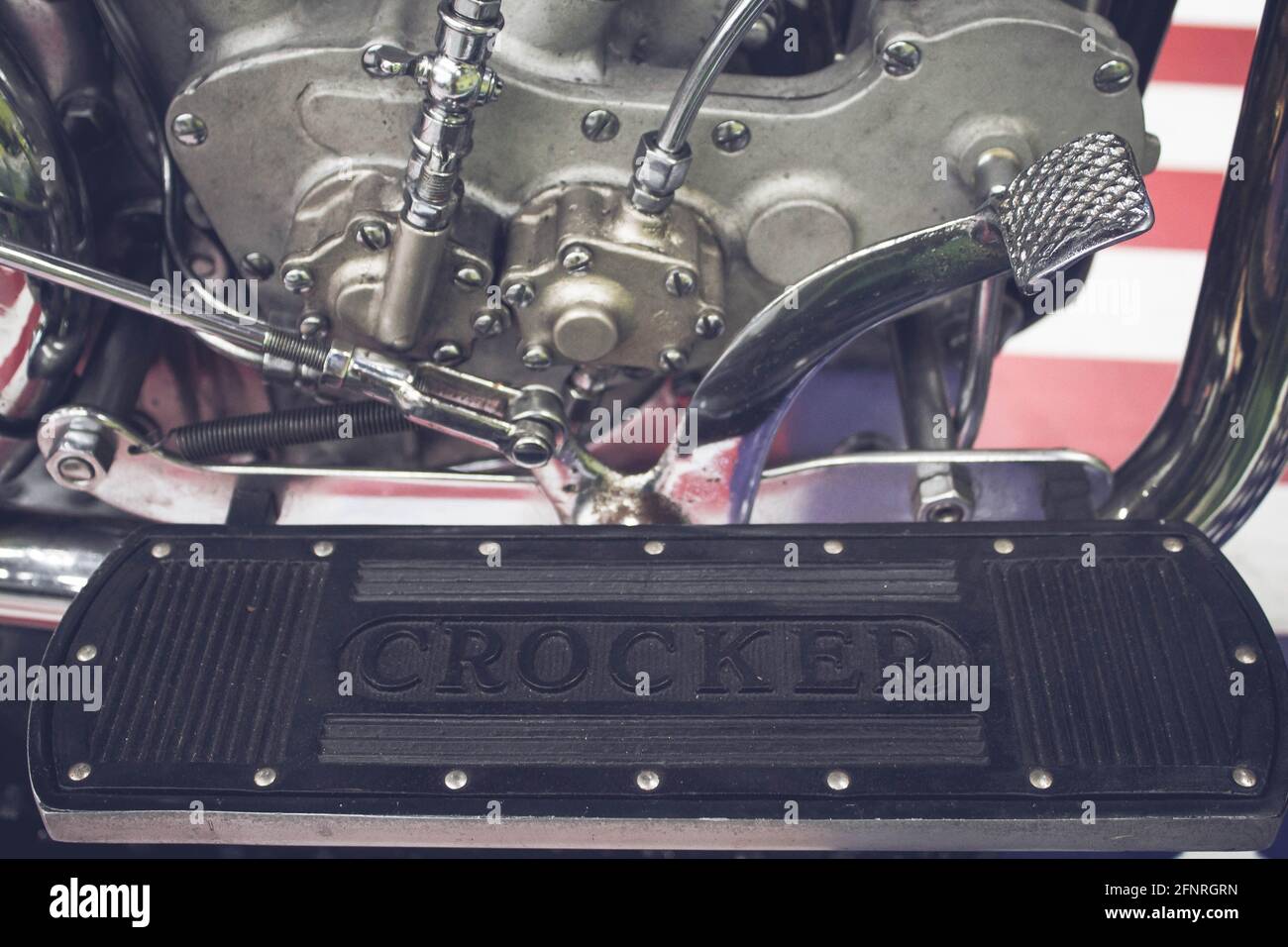 Crocker motorcycle. Old rarity American motorcycle.Exhibition of motor ...