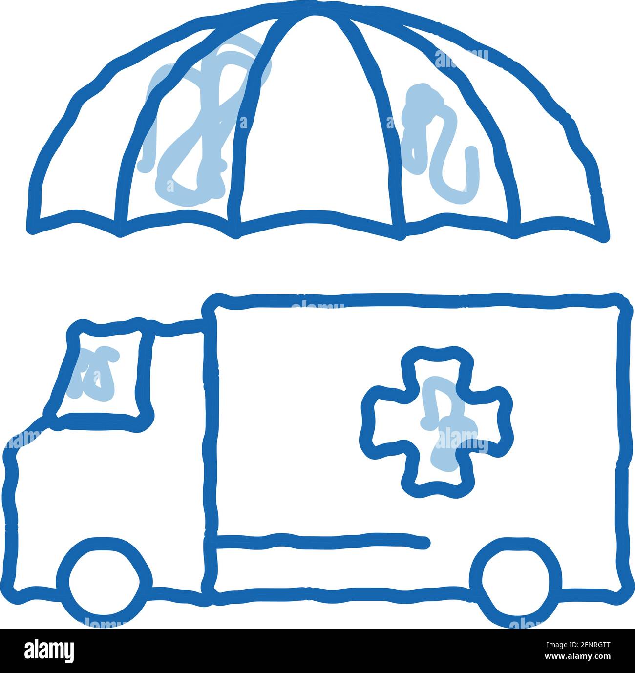 emergency ambulance car doodle icon hand drawn illustration Stock ...