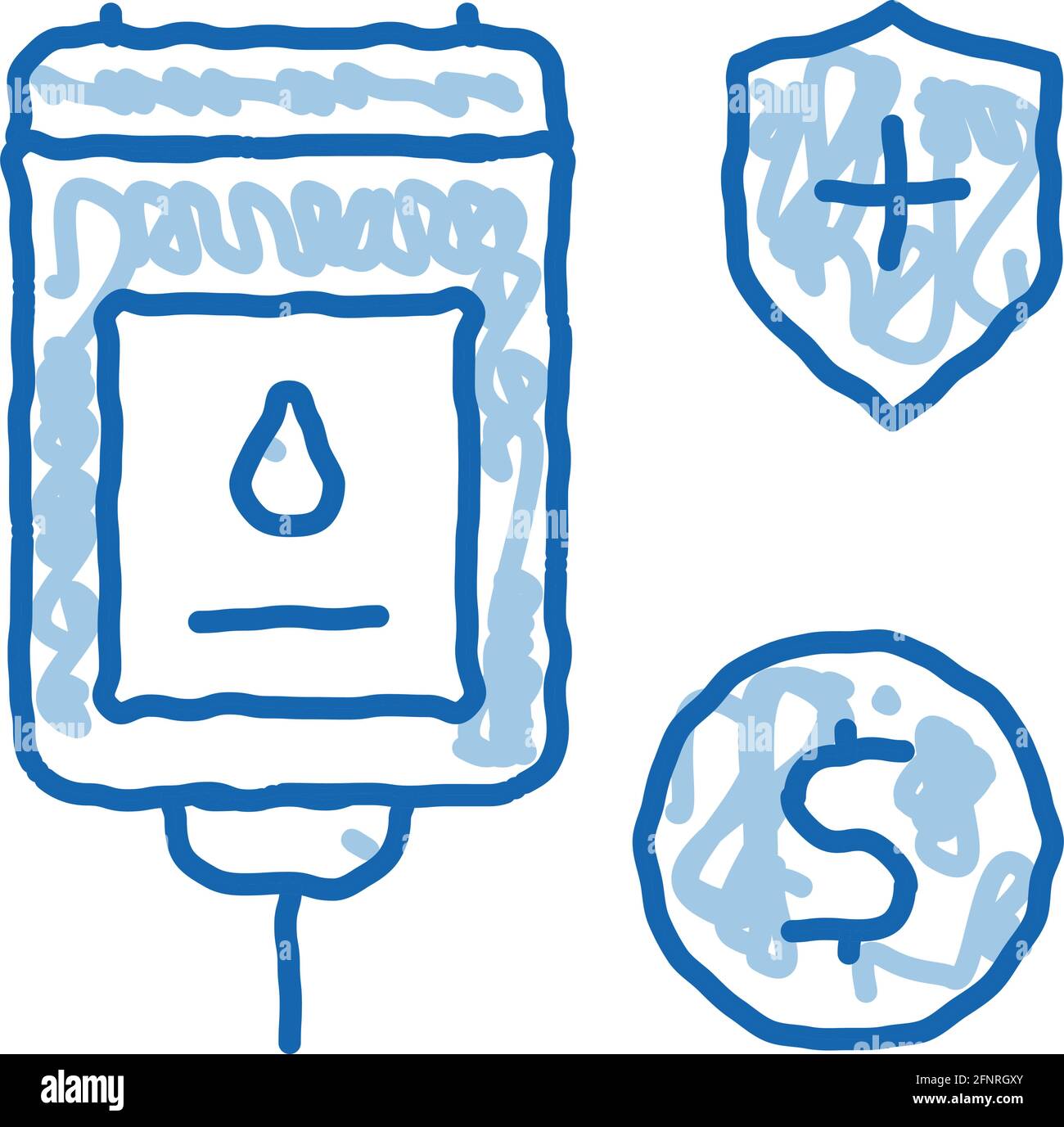 blood transfusion doodle icon hand drawn illustration Stock Vector ...