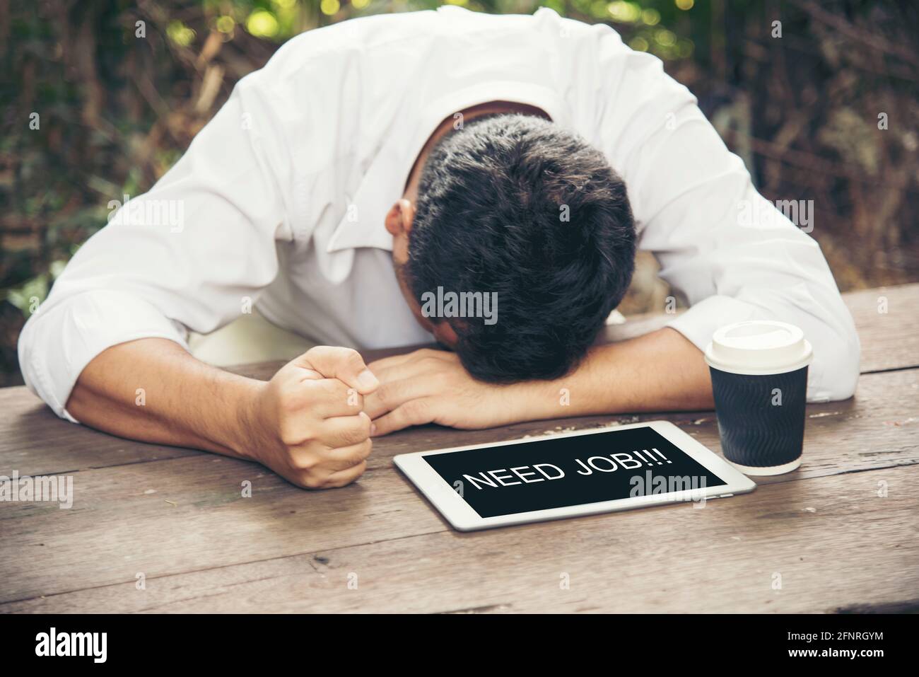 Middle age crisis unemployed man need a job. Life crisis concepts Stock ...