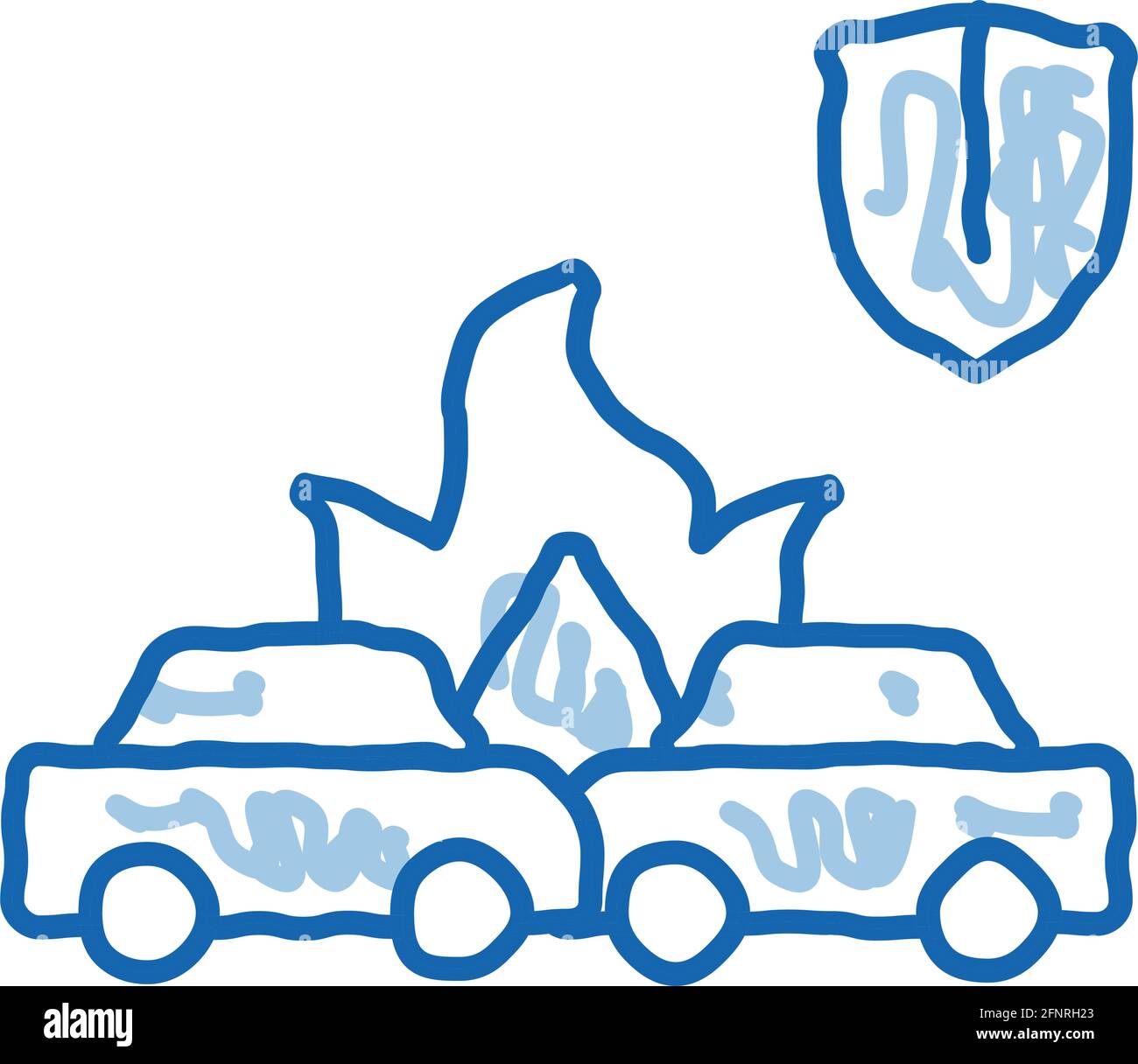 car accident crash insurance doodle icon hand drawn illustration Stock ...