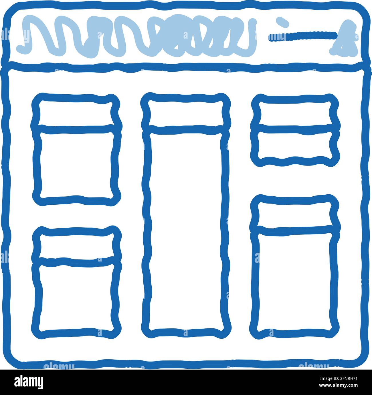 web site layout doodle icon hand drawn illustration Stock Vector Image ...