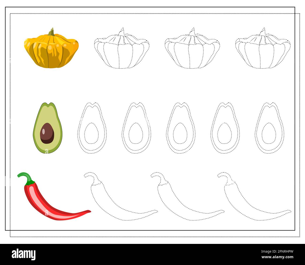 game for kids outline, practice handwriting, vegetables onion, garlic ...