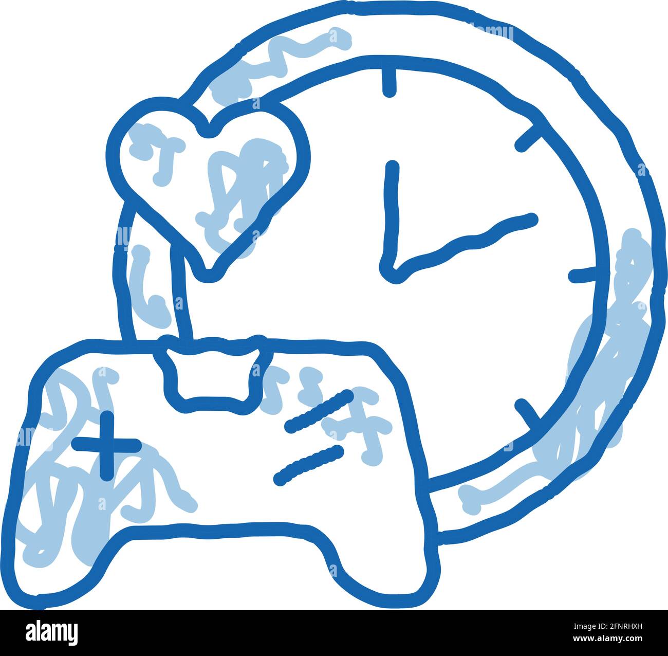 game playing love time doodle icon hand drawn illustration Stock Vector ...