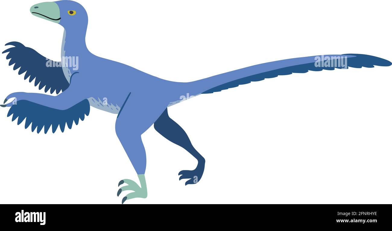 Cute cartoon doodle velociraptor, isolated on white background Stock ...