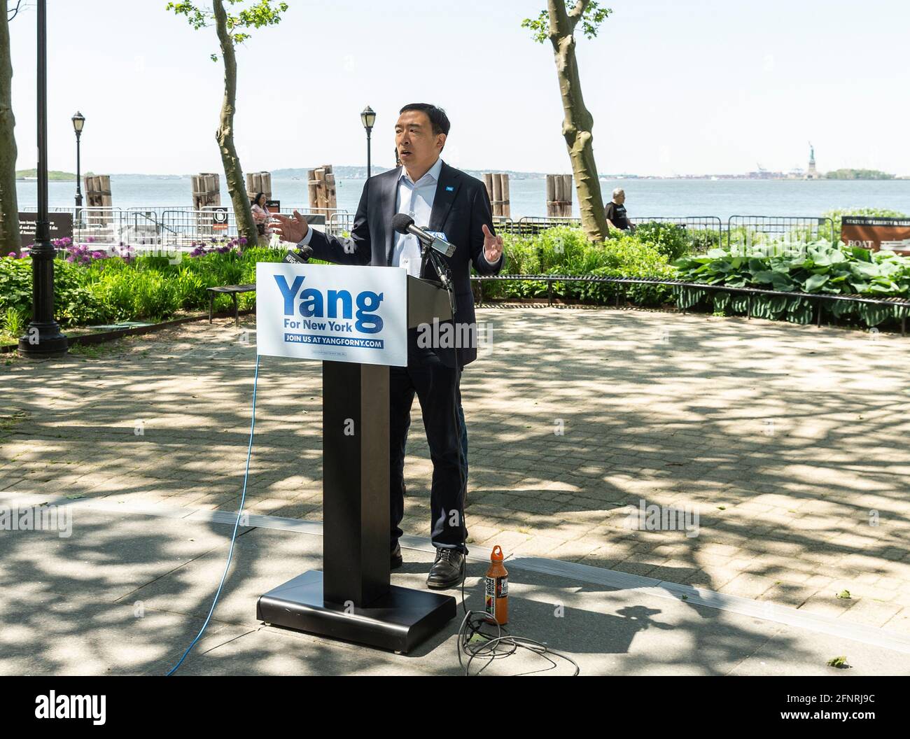 New York, United States. 18th May, 2021. Mayoral candidate Andrew Yang ...