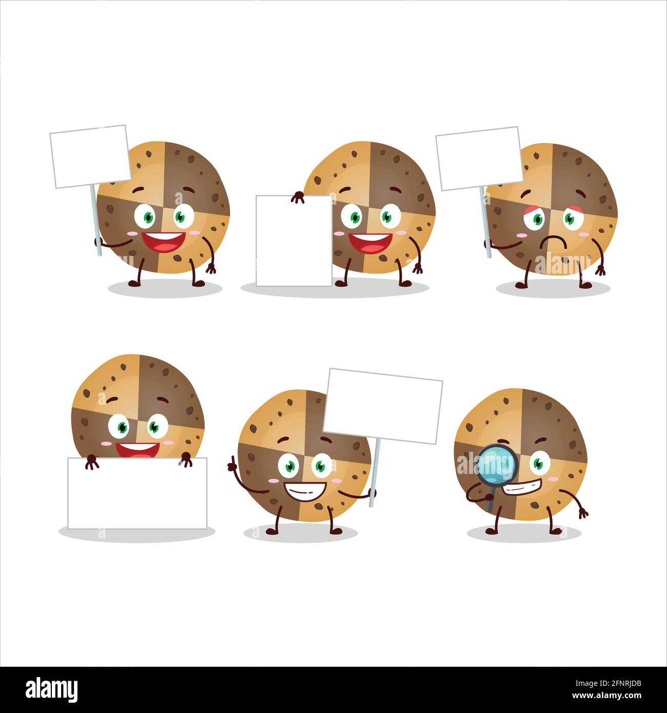 Sweety cookies cartoon character bring information board. Vector ...