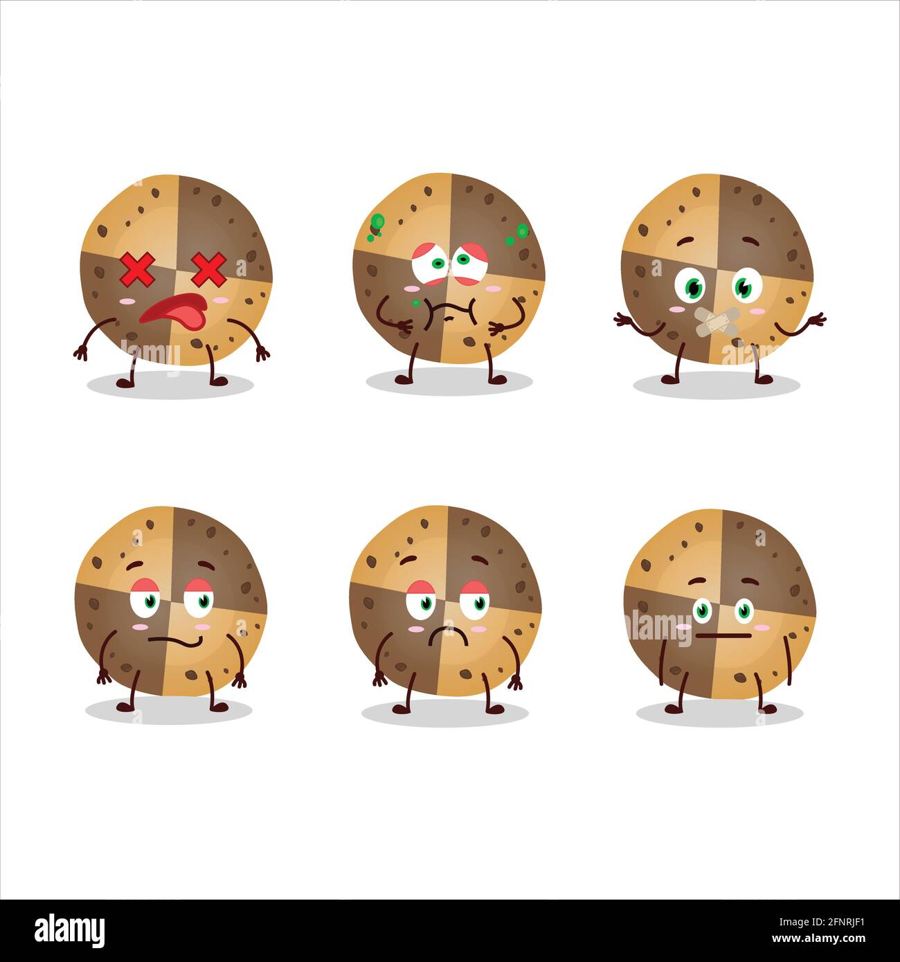 Sweety cookies cartoon character with nope expression. Vector ...