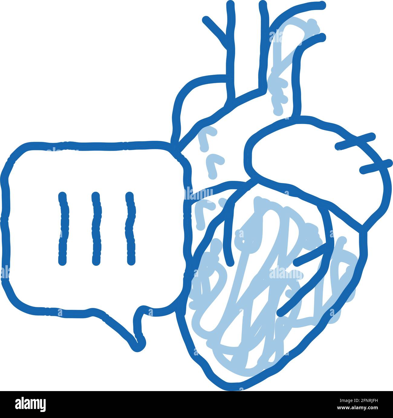 heart disease exclamation mark doodle icon hand drawn illustration ...