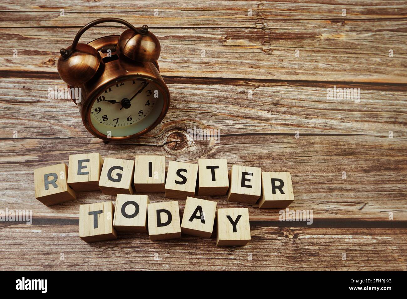 Register Today Word alphabet letters on wooden background Stock Photo ...