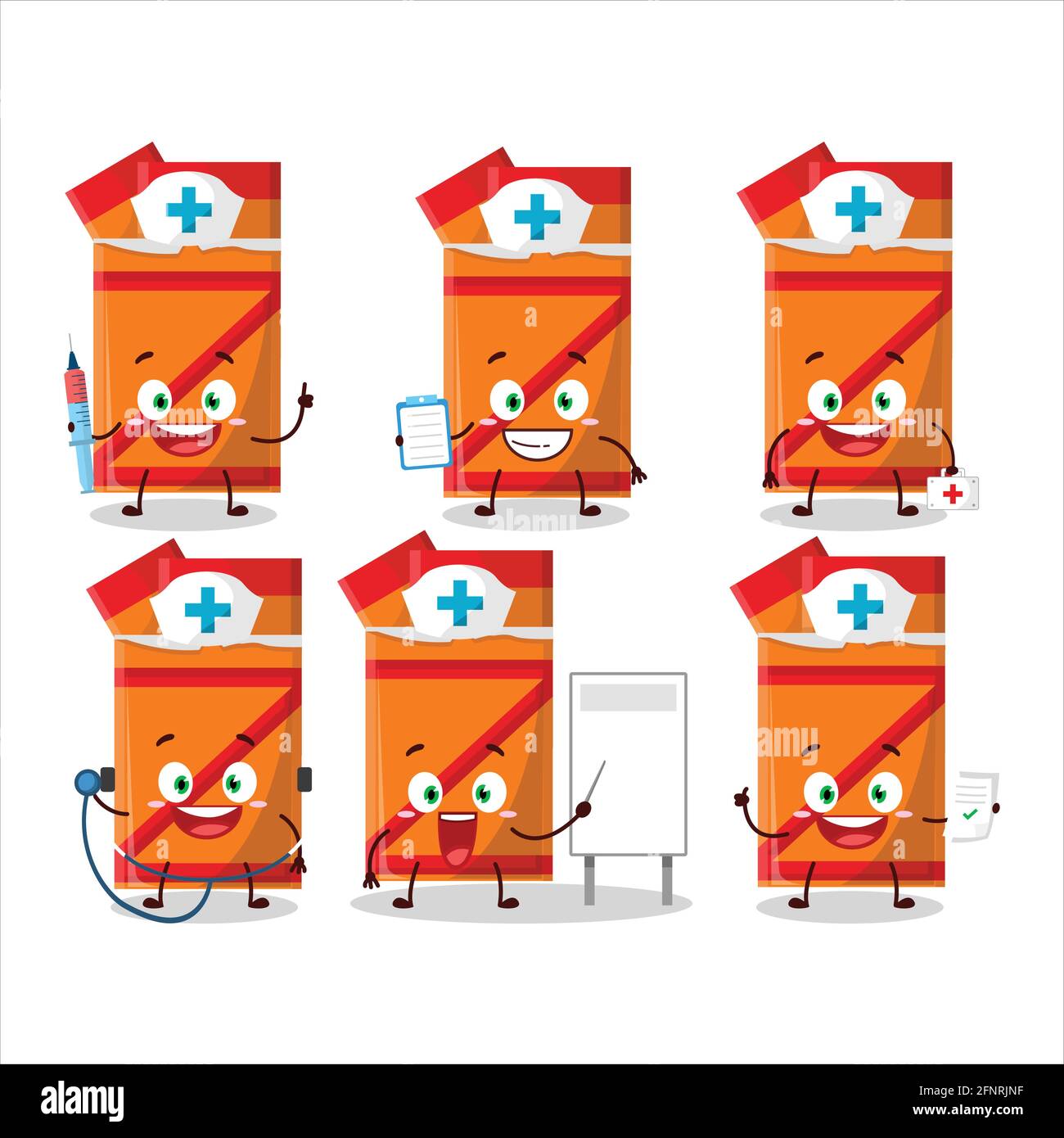 Doctor profession emoticon with orange bubble gum cartoon character ...