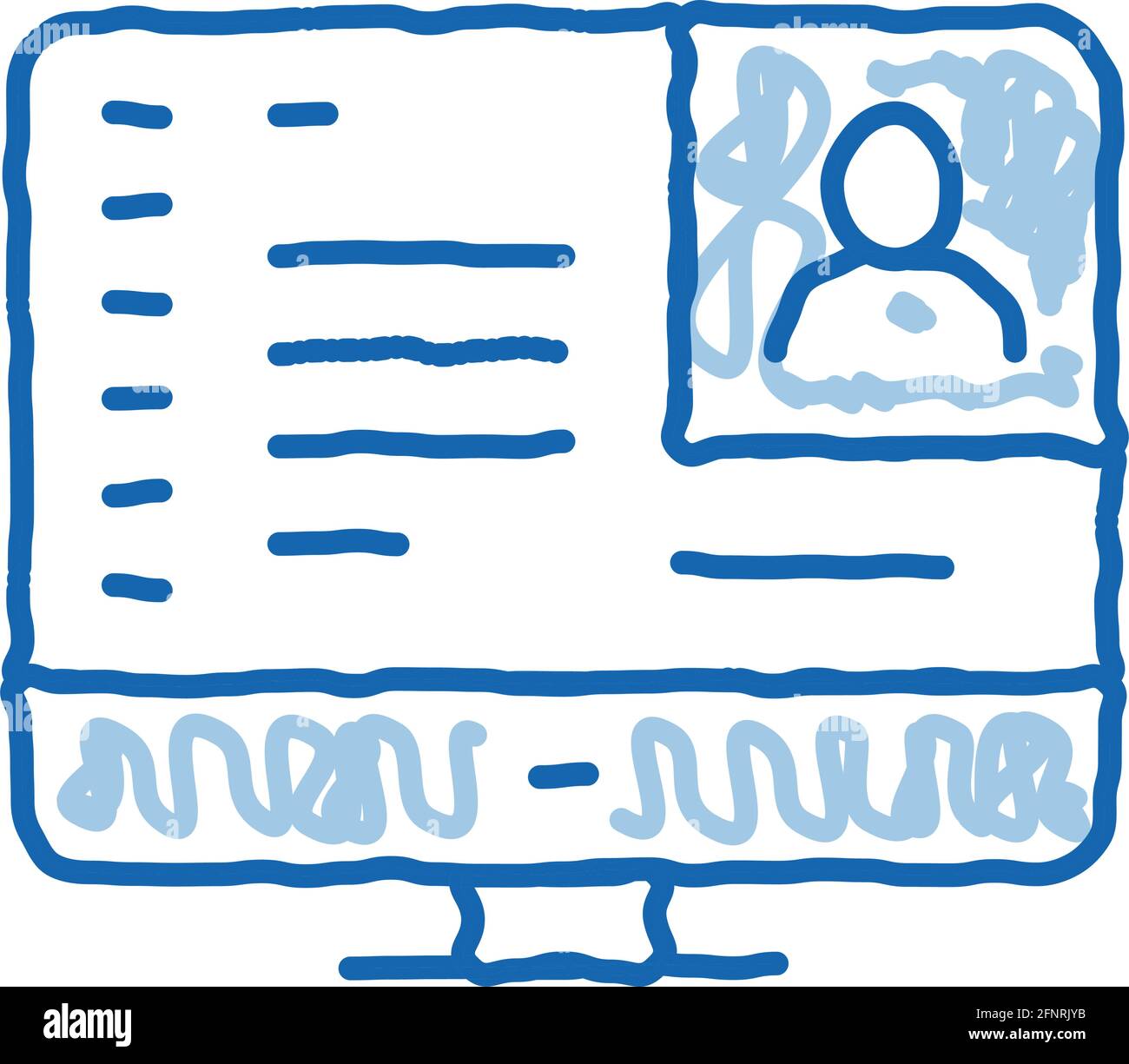 computer screen doodle icon hand drawn illustration Stock Vector Image ...