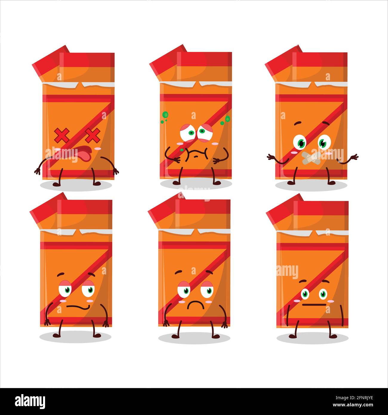 Orange bubble gum cartoon character with nope expression. Vector ...
