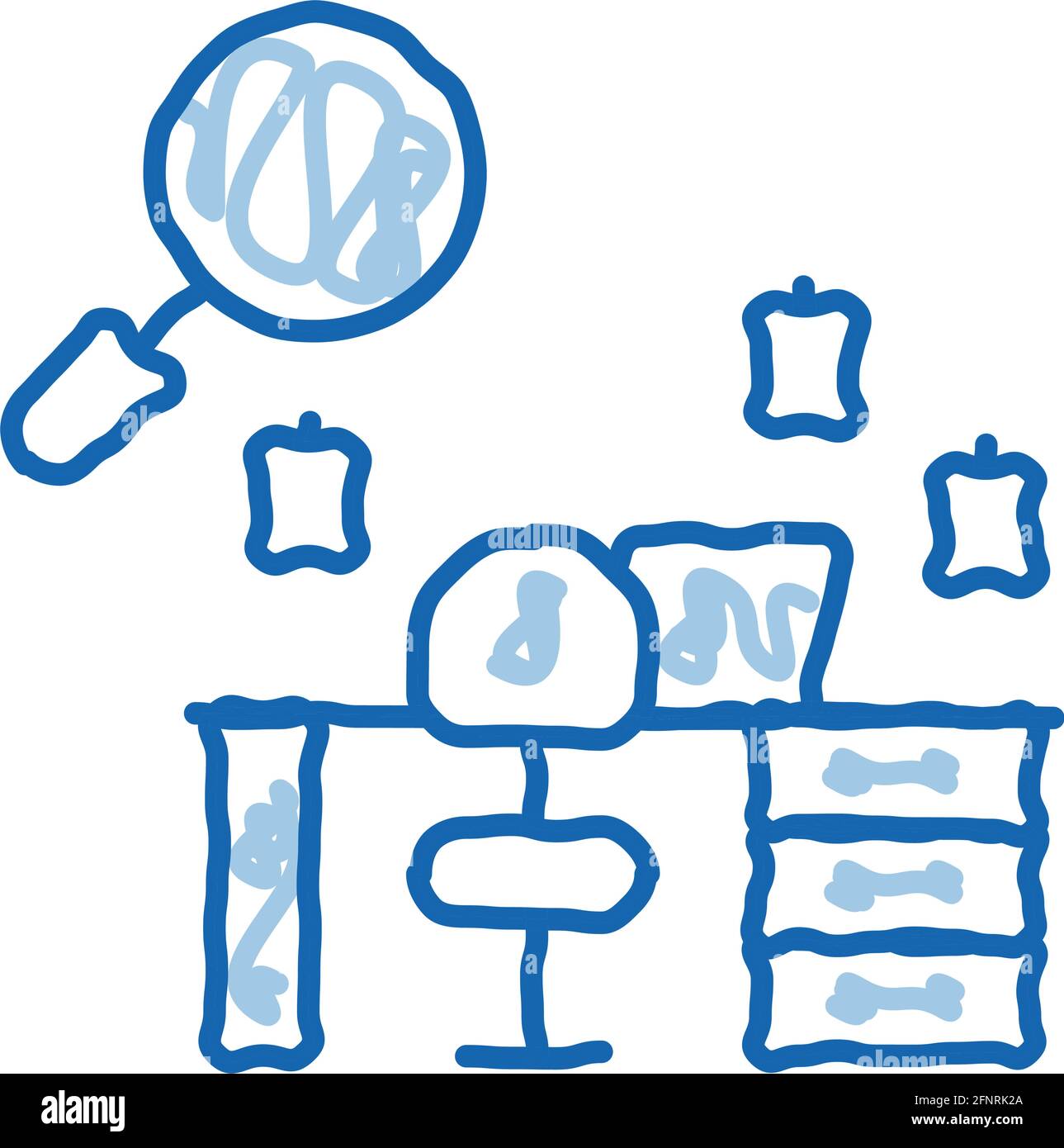 office workplace research doodle icon hand drawn illustration Stock ...