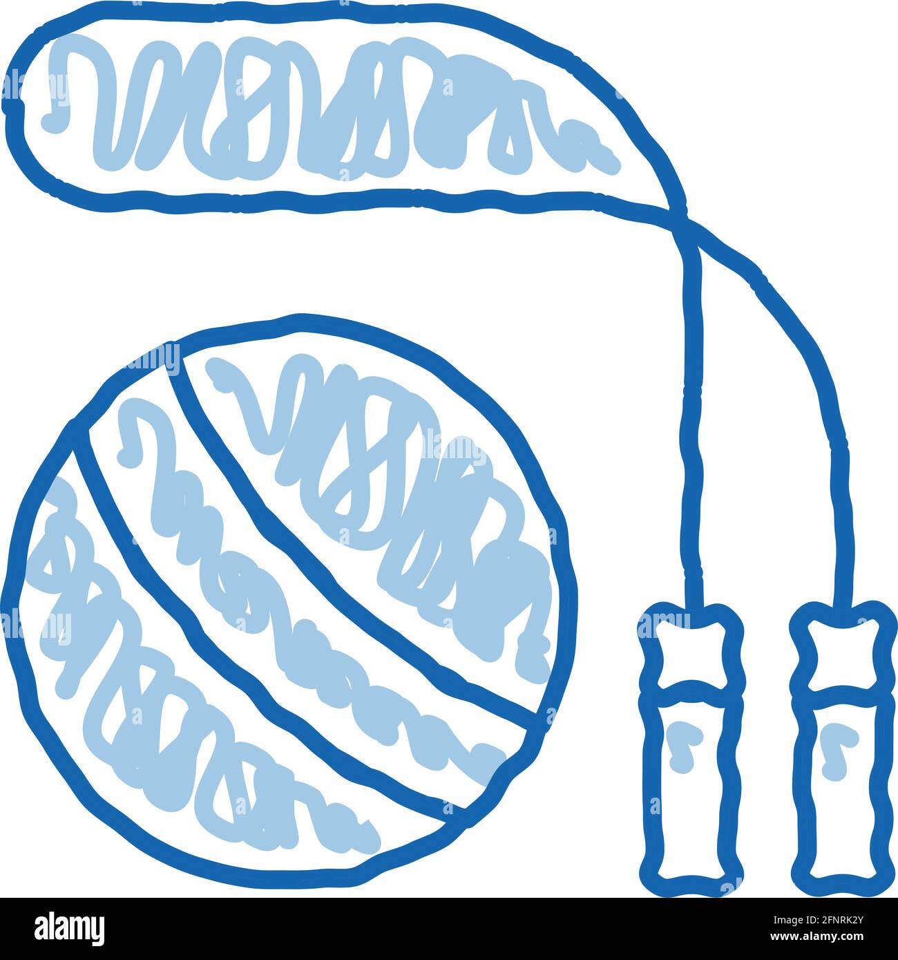 skipping rope and ball doodle icon hand drawn illustration Stock Vector ...