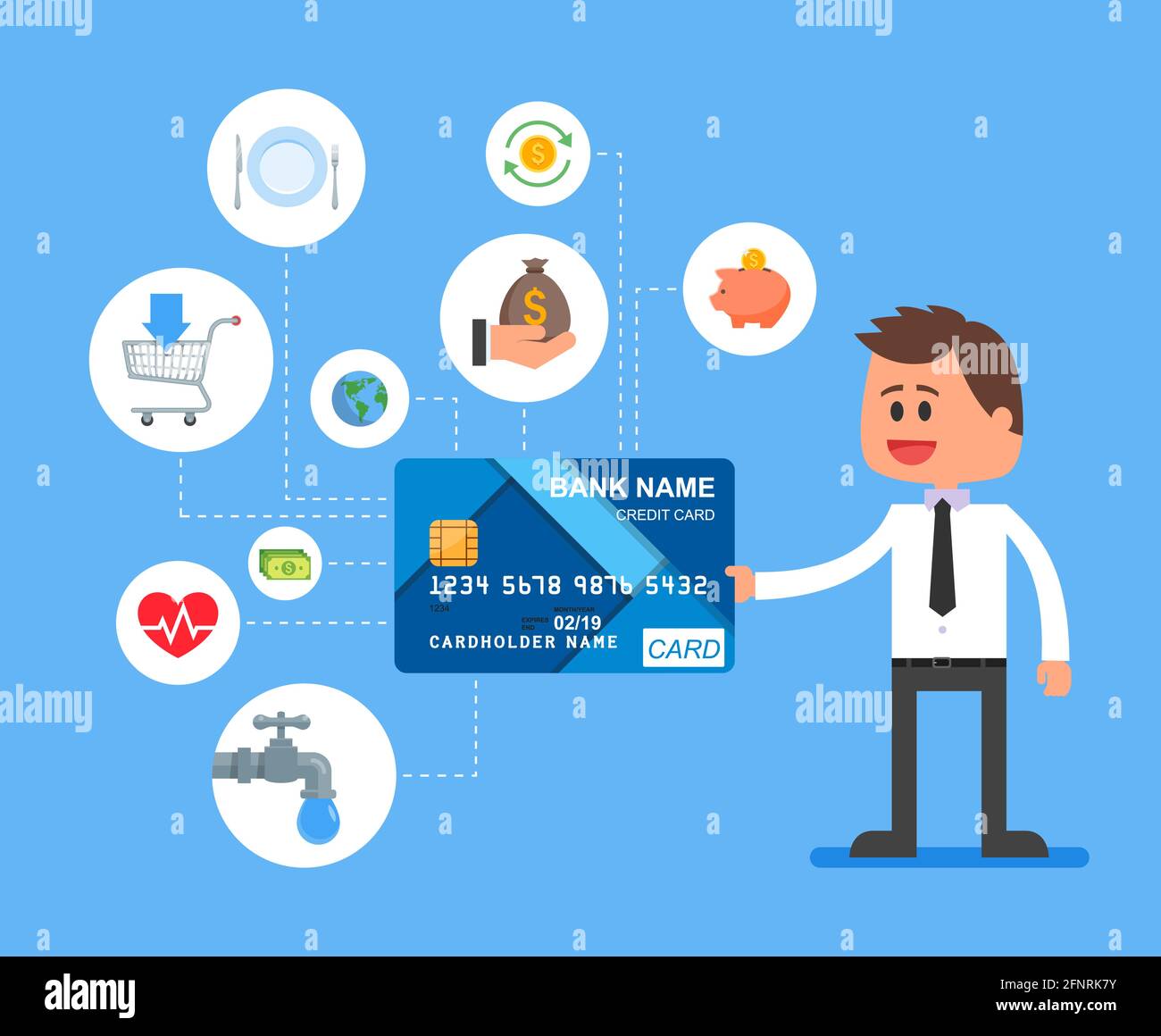 Credit card payments concept vector illustration in flat style ...