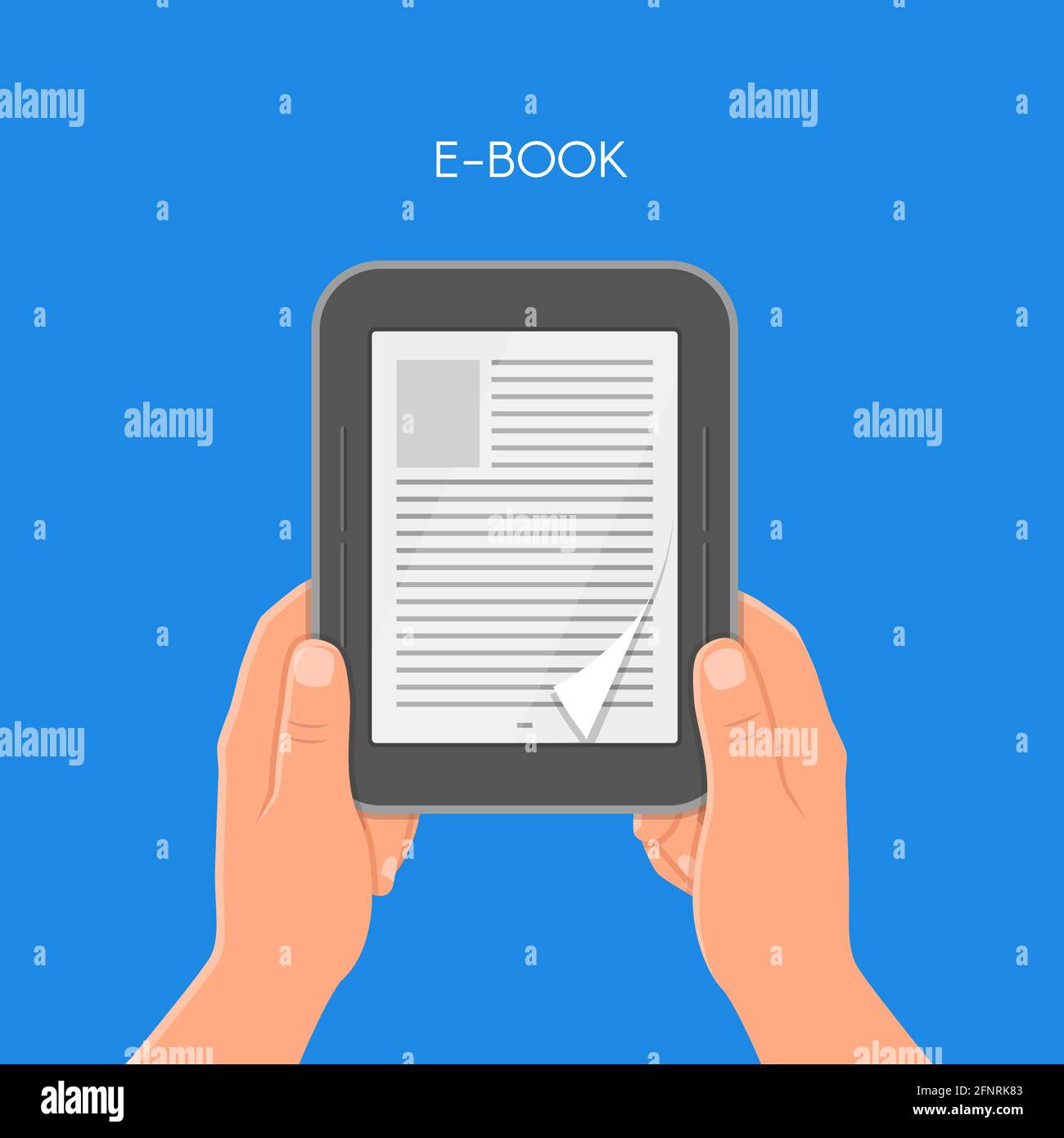 Human hands holding electronic book. Concept vector illustration in ...
