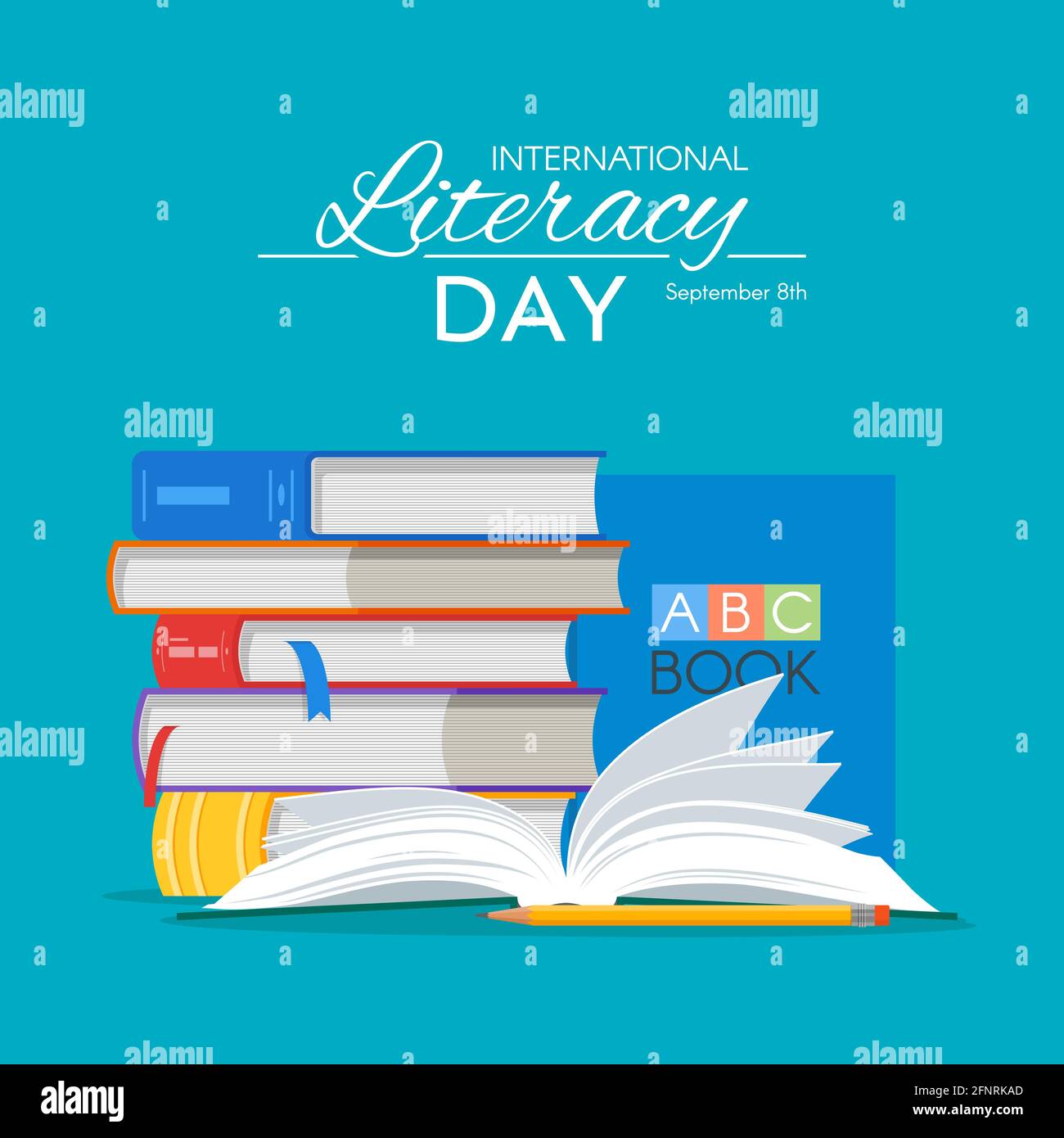 International Literacy Day poster. Education concept vector ...
