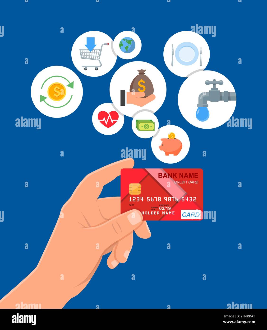 Credit card payments concept vector illustration in flat style ...