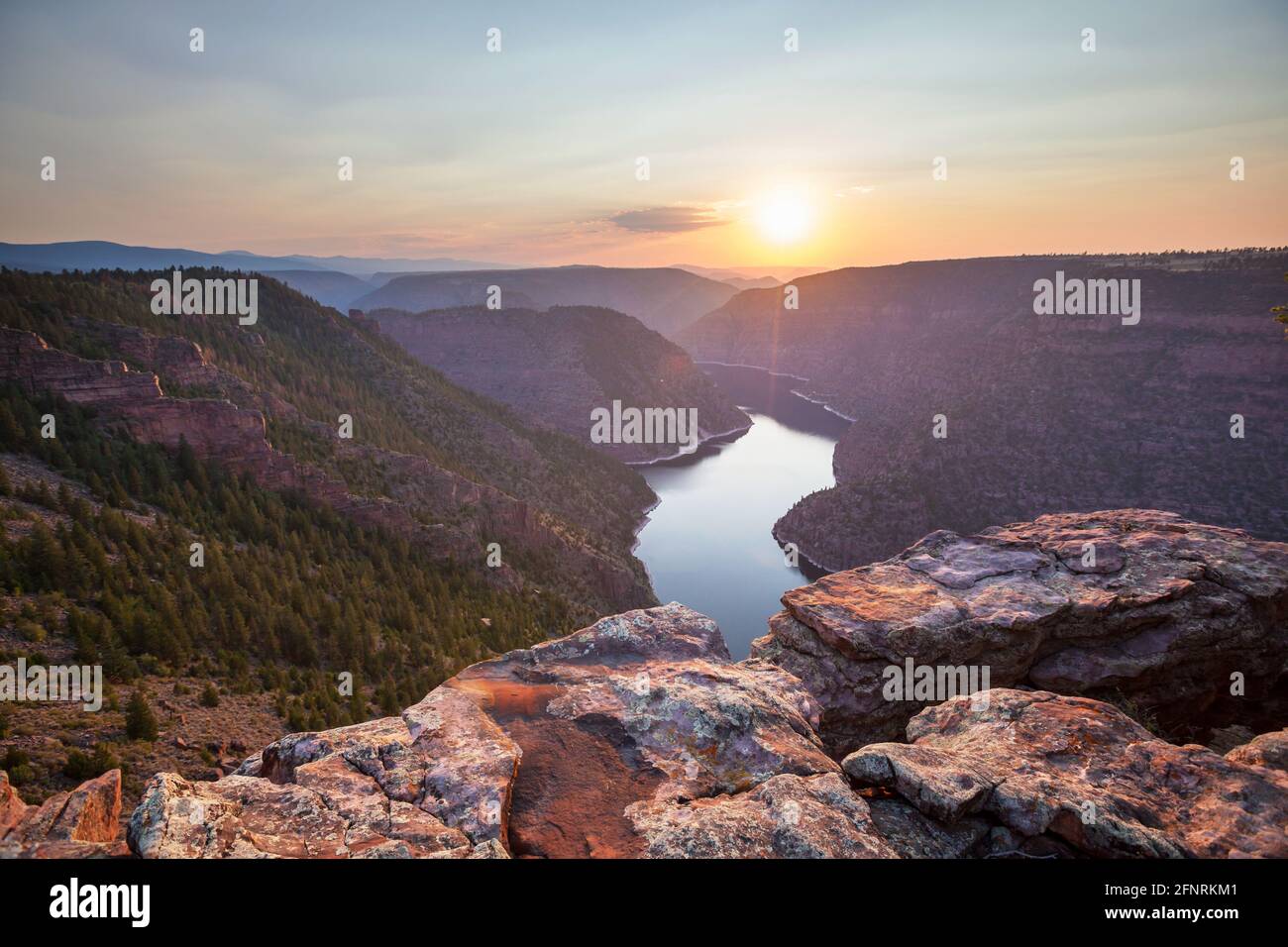 Beautiful landscapes in Flaming Gorge recreation area, USA Stock Photo ...
