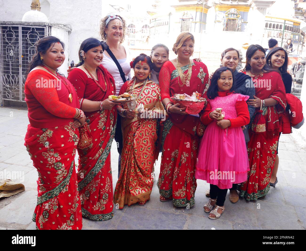Nepalese girl and nepal people join with ceremony ritual selection ...