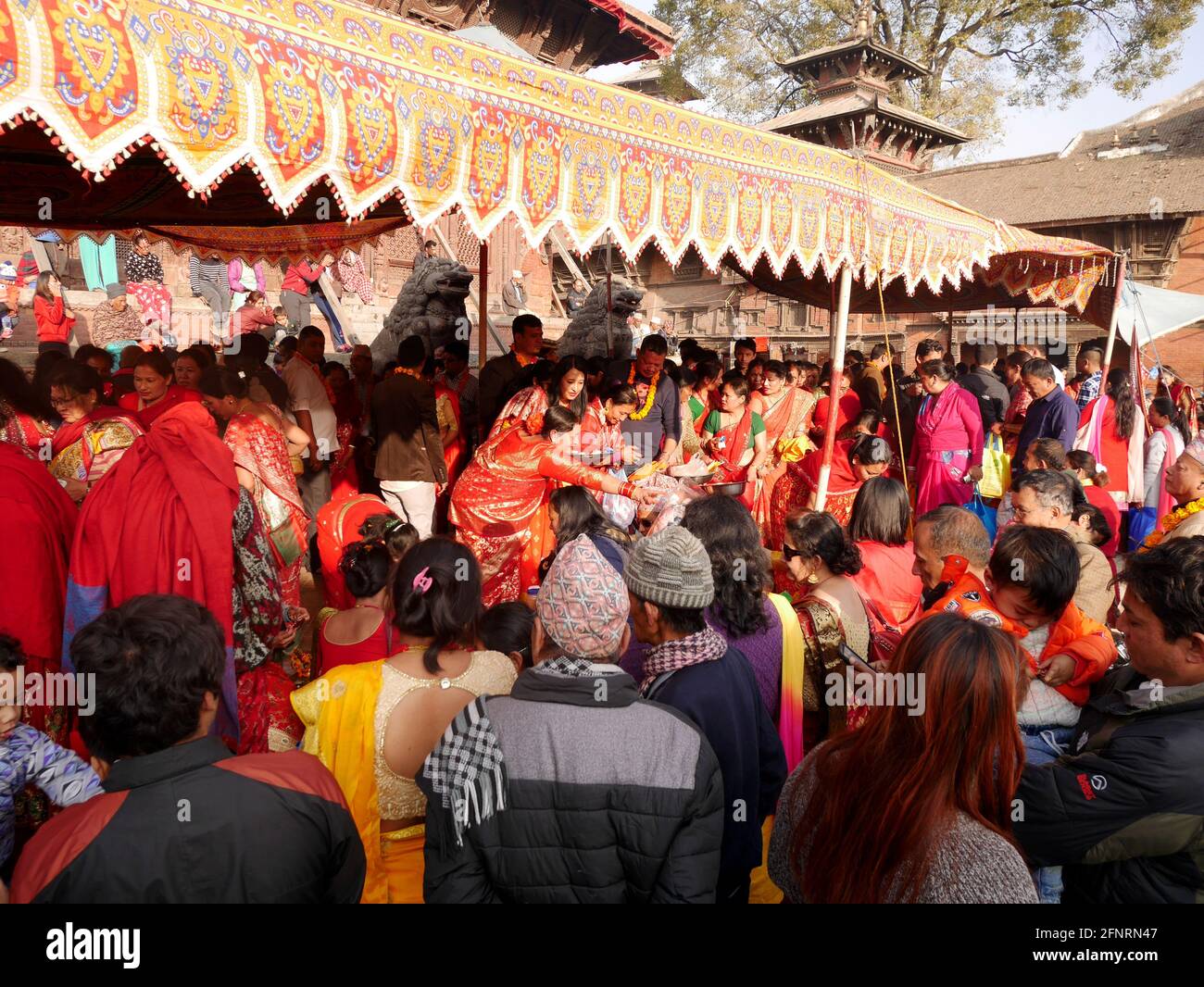 Nepalese girl and nepal people join with ceremony ritual selection ...