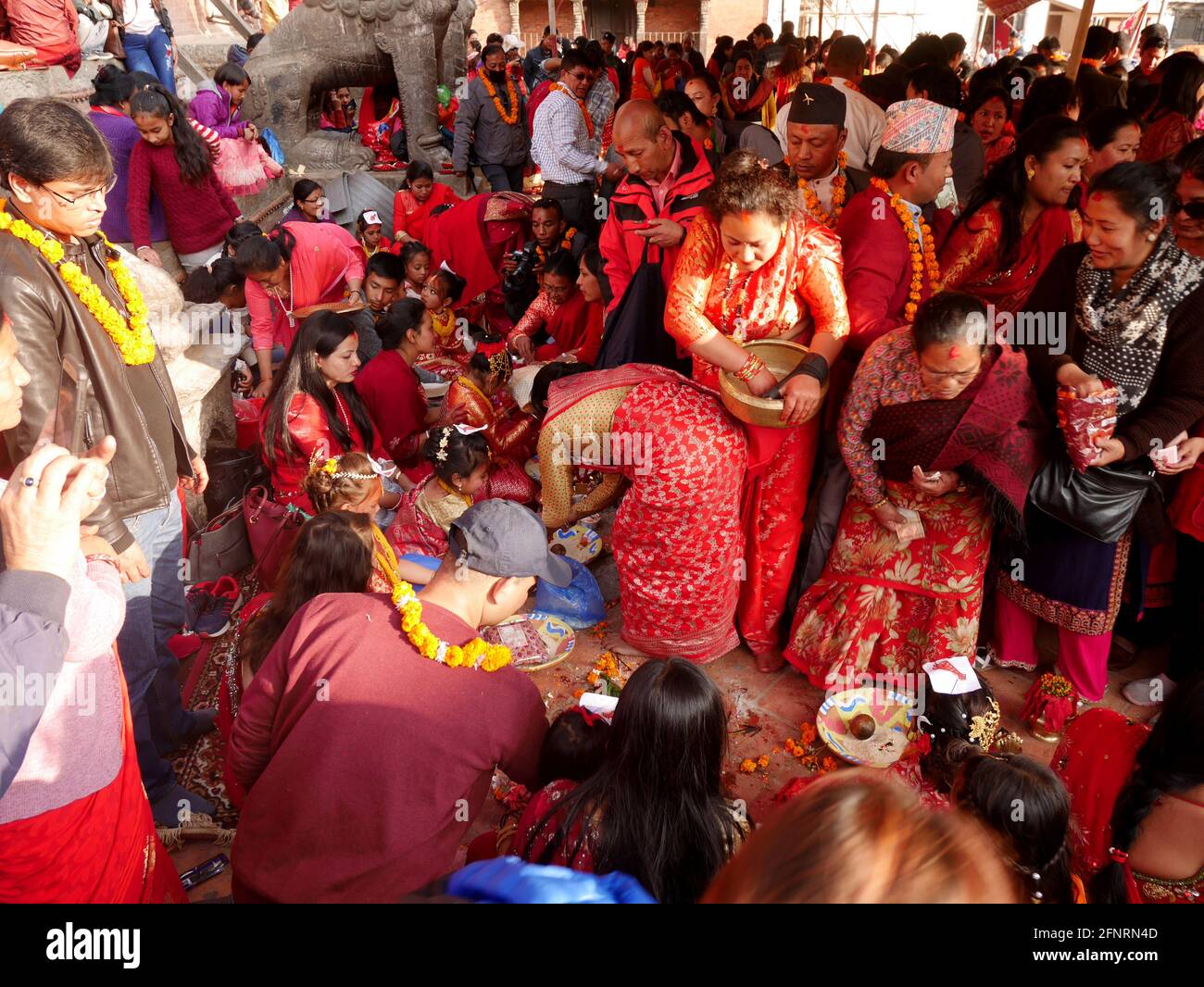 Nepalese girl and nepal people join with ceremony ritual selection ...