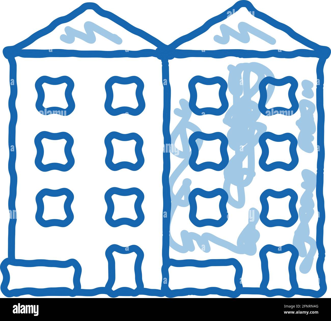 apartment houses doodle icon hand drawn illustration Stock Vector Image ...